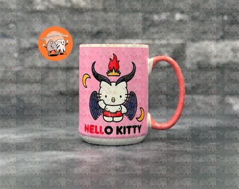 Hello Kitty Baphomet Cup Hk Baphomet Witchy Coffee Cup As Above So Below Hello Kitty Cup
