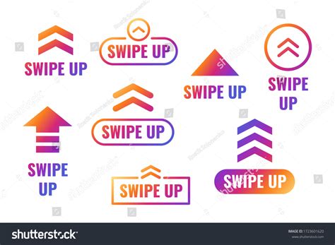 Swipe Arrow Buttons Gradient Shiny Colors Stock Vector Royalty Free