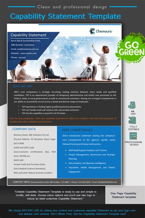 Human Resources Capability Statement Template Capability Statement Lab