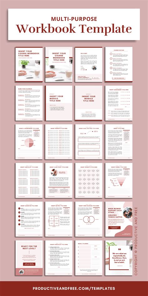 Course Workbook Template Canva — Productive And Free Workbook