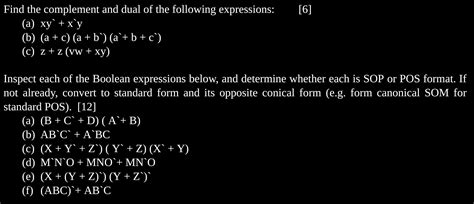 Solved Find The Complement And Dual Of The Following Chegg