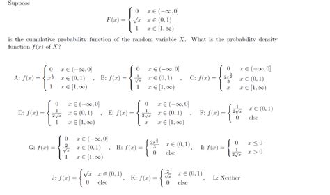 Solved Suppose F X Is The Cumulative Probability Function Chegg Com