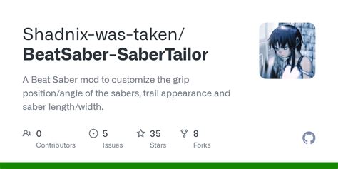 GitHub Shadnix Was Taken BeatSaber SaberTailor A Beat Saber Mod To Customize The Grip