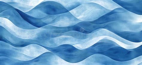 Abstract Blue Waves Pattern Fluid Shapes Soft Gradients Ocean