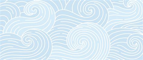 Abstract Line Art Background Vector Minimalist Hand Drawn Contour Doodle Scribble Ocean Wave