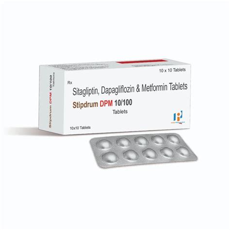 10100mg Stipdrum Dpm Tablets Dapagliflozin 10 Mg Sitagliptin 100 Mg