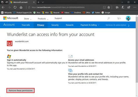 How To Remove Apps To Access Your Info On A Microsoft Account Pureinfotech