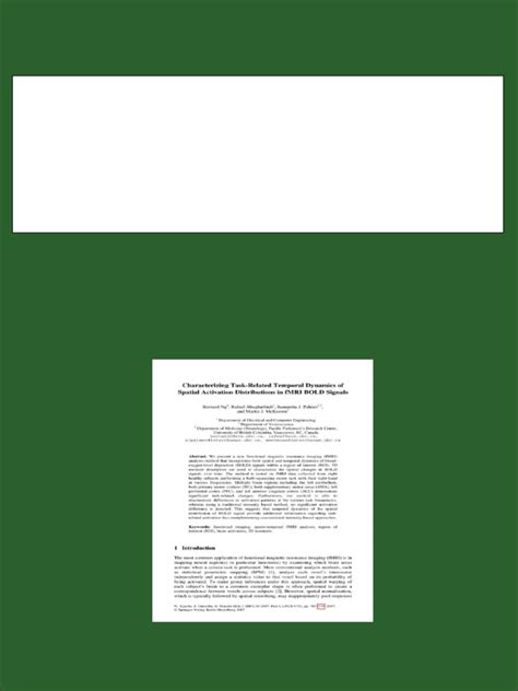 Characterizing Task Related Temporal Dynamics Of Spatial Activation