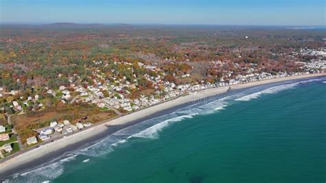 Long Sands Beach Aerial View York Beach York Maine Usa Stock