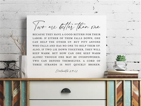 Two Are Better Than One Wedding Bible Verse Ecclesiastes Etsy