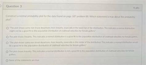 Solved Construct A Normal Probability Plot For The Data Chegg