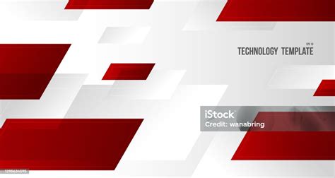 기술 템플릿의 추상 사각형 그라데이션 빨간색과 흰색 색상 디자인 라인 아트워크 기하학적 장식 배경과 겹칩니다 일러스트 벡터 0명에 대한 스톡 벡터 아트 및 기타 이미지