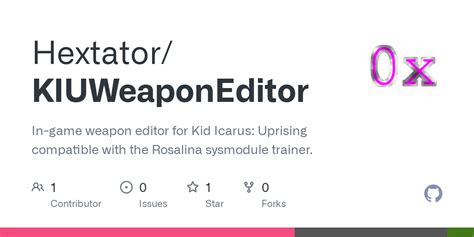 GitHub Hextator KIUWeaponEditor In Game Weapon Editor For Kid Icarus Uprising Compatible