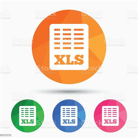엑셀파일 문서 아이콘을 클릭합니다 Xls 다운로드 버튼을 클릭합니다 0명에 대한 스톡 벡터 아트 및 기타 이미지 0명 기하 도형 낮음 Istock