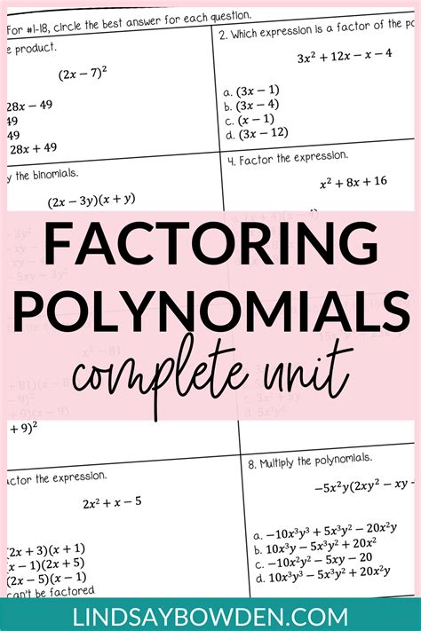 Degrees Of Polynomials Guided Notes Artofit