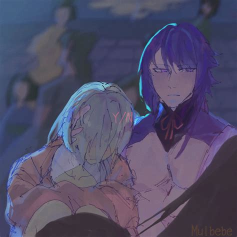 Mulbebe On Tumblr Genderbent Raiden Shogun With Y N You Leaning On His Shoulder Sleeping Or