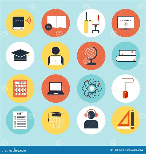 E Learning Icons Stock Vector Illustration Of Geography 42259960