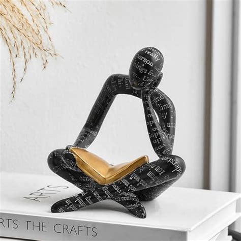 Amazonde Schwarze Denker Lesen Skulpturen Für Home Decor Moderne