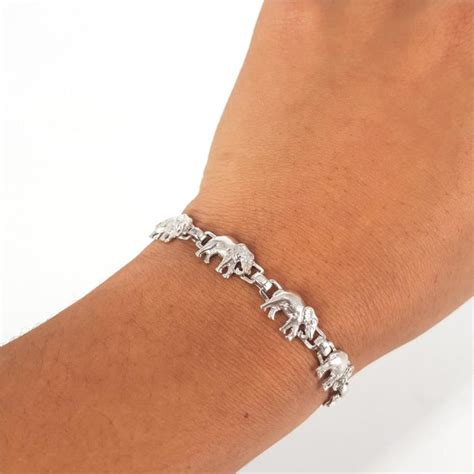 14ct White Gold Elephant Bracelet For Sale At 1stdibs