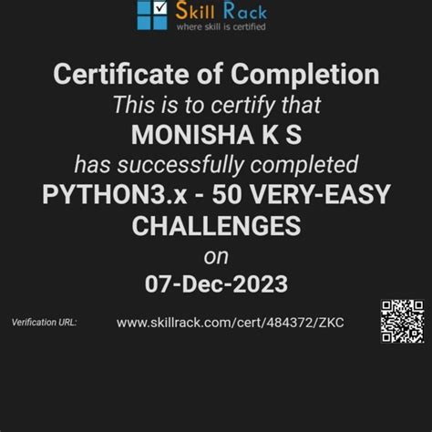 Hello Connections 🤠 Here Is An Certificate From Skillrack For