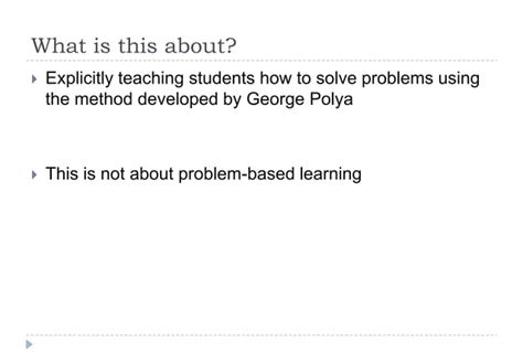 Polya Problem Solving Cycle Pptx