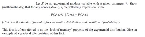 Solved Let X Be An Exponential Random Variable With A Given Chegg