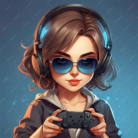 Premium Photo Chibi Art Of This Woman In Sunglasses Holding A Gaming Controller In Chibi Art Style