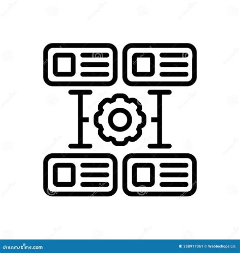 black line icon for sequence hierarchy and flowchart cartoon vector