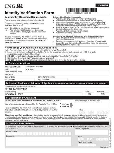 Auspost Form Pdf Identity Document Government And Personhood