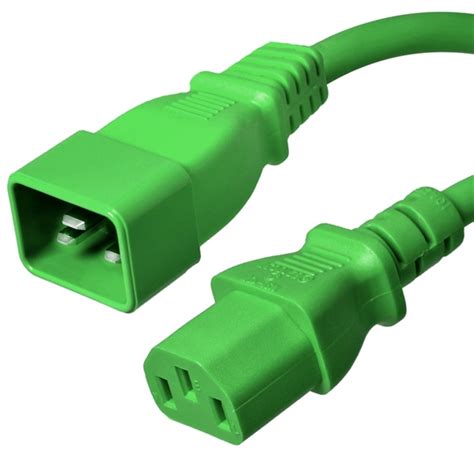 C20 To C13 Power Cords Green 15a 250v 14 3 Sjt Locking Power Cords