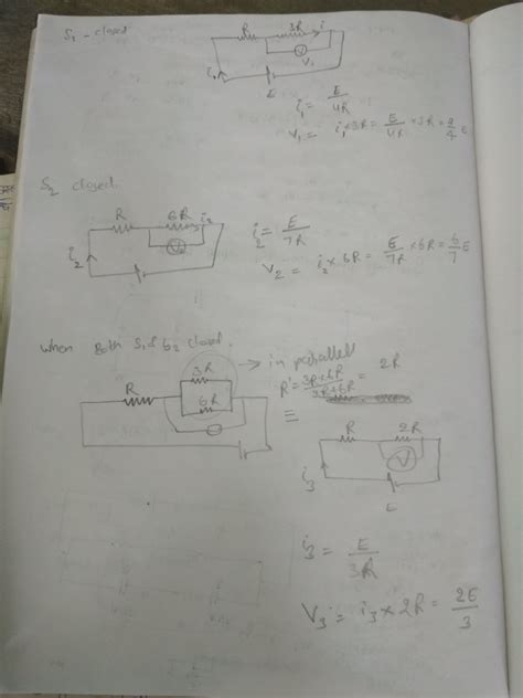 In The Circuit Shown In Figure Reading Of Voltmeter Is V When Only S Is Closed Reading Of