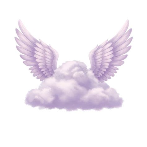 Lavender Cloud With Soft Wings Stock Illustration Illustration Of