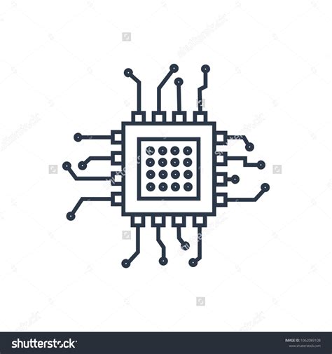 Chip Icon Isolated Microprocessor Chip Icon Stock Vector Royalty Free Shutterstock