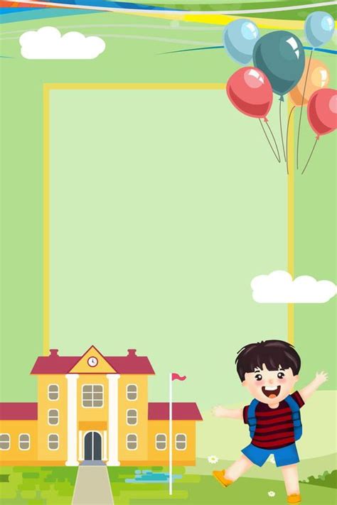 유치원 배경 일러스트 Woo220217b Woocat 일러스트 배경 백그라운드 원아모집 벚꽃 봄 꽃 벚나무 무지개 해 꽃잎 인사 환영 들판 구름