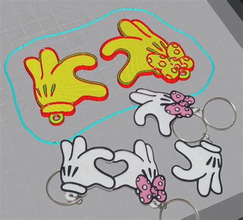 Archivo Stl Manos En Corazon De Minnie Y Mickey Mouse Combo 2