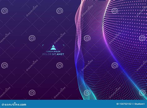 Abstract Science Or Technology Background Graphic Design Network Illustration With Particle