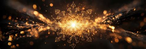 Symmetrical Geometric Shapes Take The Form Of Snowflakes Glowing With