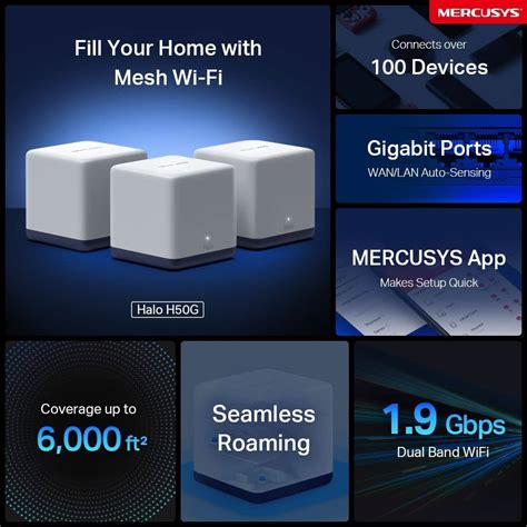 Mercusys AC1900 Whole Home Mesh Wi-Fi System, Coverage Up To 6,000 Ft² ...