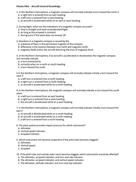 Ppl Aircraft Gen Knowledge Pdf