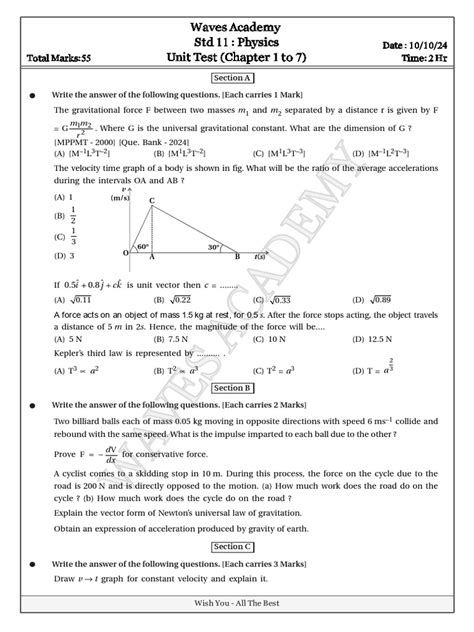 Unittestchapter1to7d10 Oct 2024 Pdf Acceleration Force