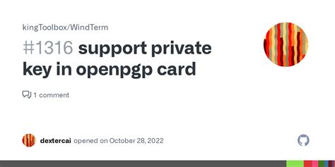 Support Private Key In Openpgp Card · Issue 1316 · Kingtoolbox