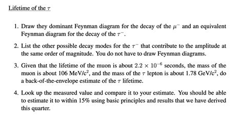 Solved Draw They Dominant Feynman Diagram For The Decay Chegg