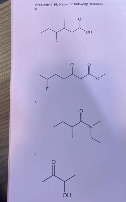 solved problems 6 10 name the following structures 6 7 8
