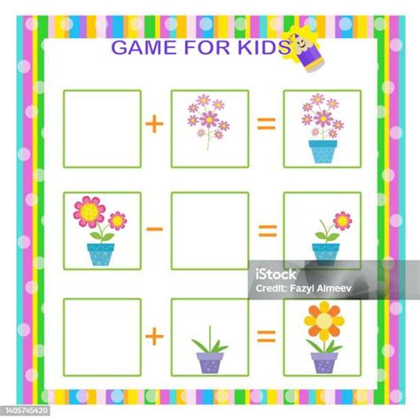 아이들을위한 논리 게임 유치원 워크 시트 활동 인쇄 가능한 워크시트 벡터 일러스트 레이 션 0명에 대한 스톡 벡터 아트 및 기타 이미지 Istock
