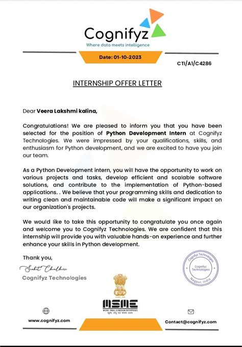kalina veera lakshmi on linkedin cognifyz cognifyztech