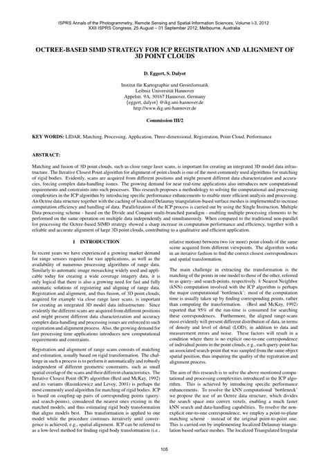 octree based simd strategy for icp registration and alignment of 3d