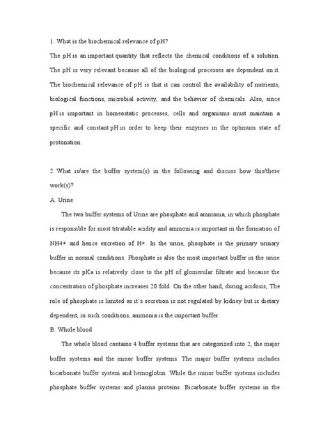 Biochem Lab 1 Pdf Buffer Solution Ph