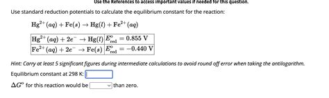 Solved Use Standard Reduction Potentials To Calculate The