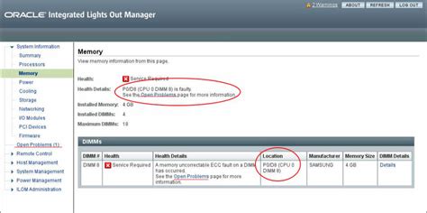 Troubleshoot Hardware Faults Using The Oracle Ilom Web Interface Oracle® Exadata Storage
