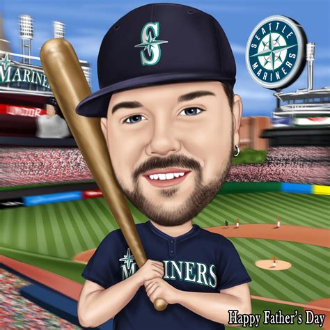 Baseball Caricature Drawing Stadium Background